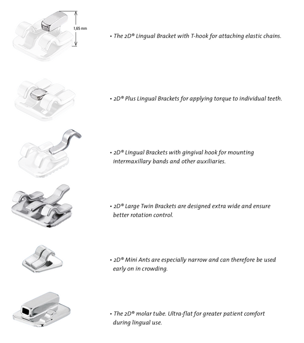 2D Lingual Brackets - Orthodontic Supplies Australia